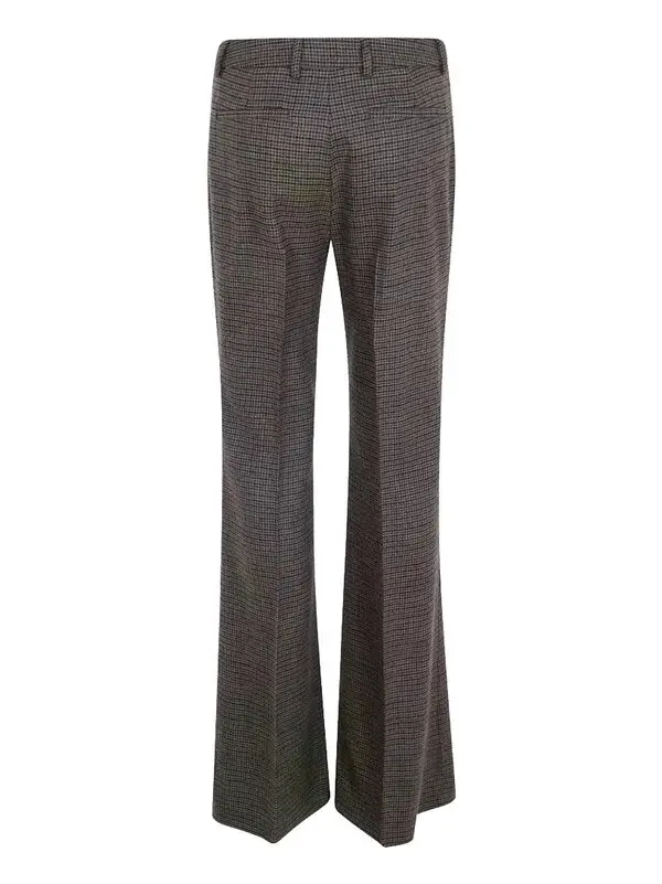 Etro Houndstooth Wool Trousers - Brown
