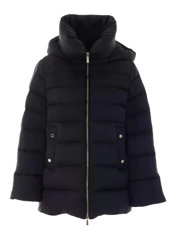 MOORER Natalia Quilted Hooded Jacket - Black