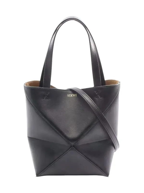 Loewe Mini Calfskin Tote Satchel - Black