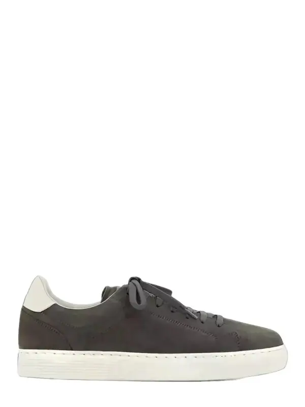 Brunello Cucinelli Dark Leather Lace-up Sneakers - Grey