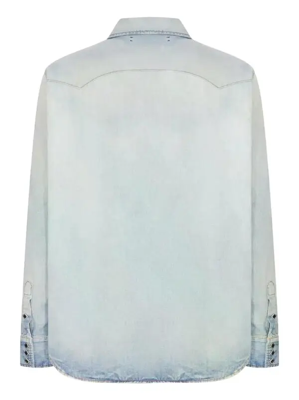 Amiri Western Denim Long Sleeve Shirt - Blue