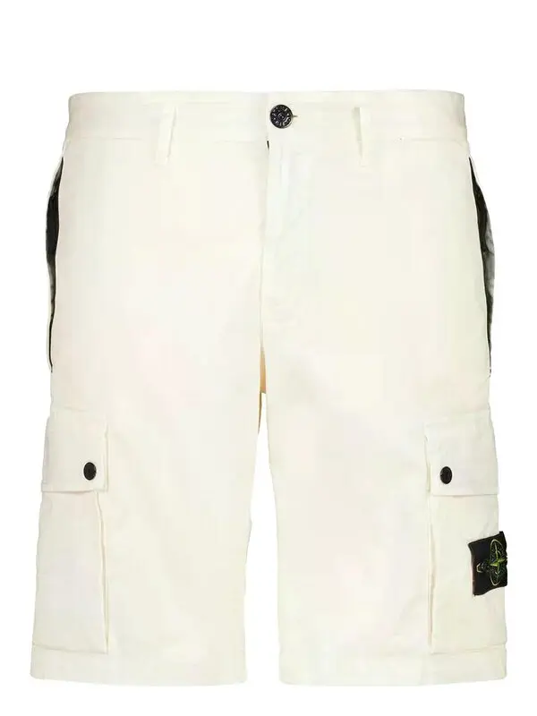 Stone Island Stretch Organic Cotton Twill Cargo Shorts - Neutrals