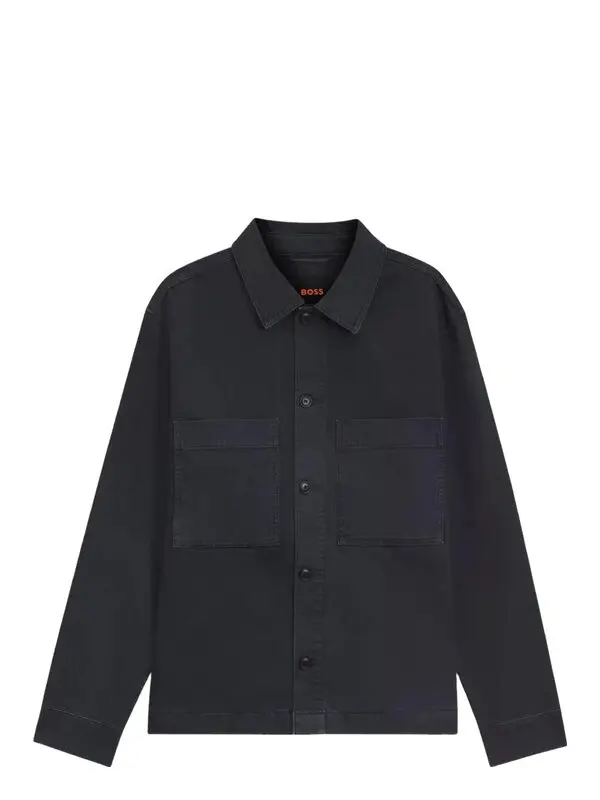 BOSS Regular-fit Stretch-cotton Denim Shirt - Black
