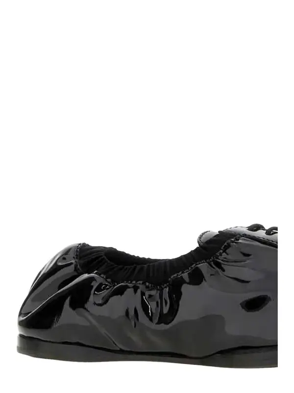 Moschino Patent Leather Ruched Derby Shoes - Black