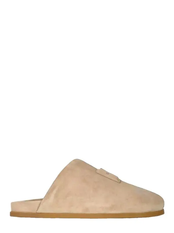 Givenchy Puffy Logo-patch Suede Mules - Neutrals