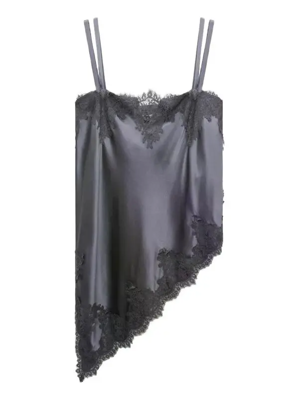 Dorothee Schumacher Asymmetric Lace-trim Blouse - Grey