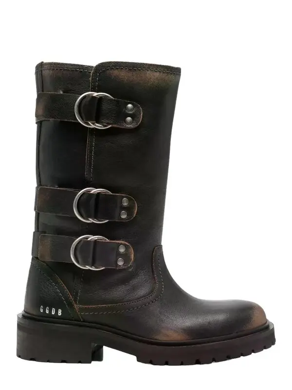 GOLDEN GOOSE Distressed Biker Boots - Brown