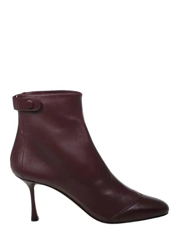 FRANCESCO RUSSO Button-strap Zip-fastening Ankle Boots - Red