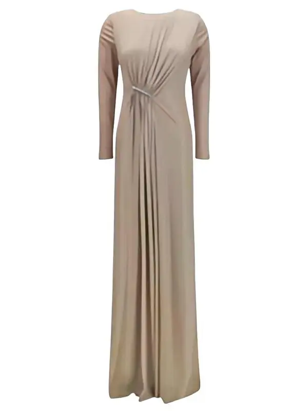 NISSA Ruched Metallic Stretch-jersey Maxi Dress - Neutrals