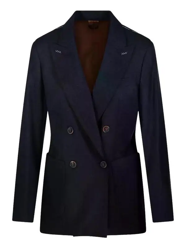 Max Mara Double-breasted Peak-lapel Jacket - Blue
