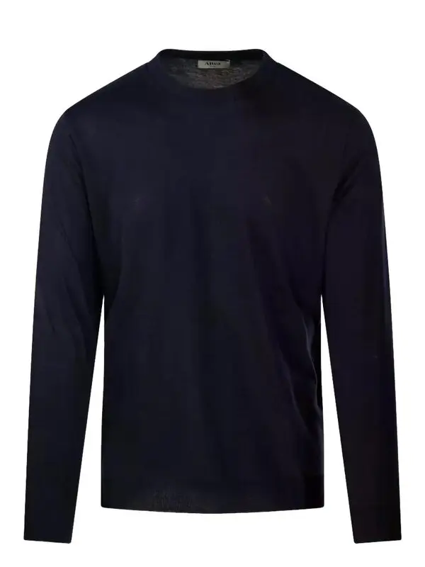 Altea Long-sleeve Crew-neck Fine-knit Top - Blue