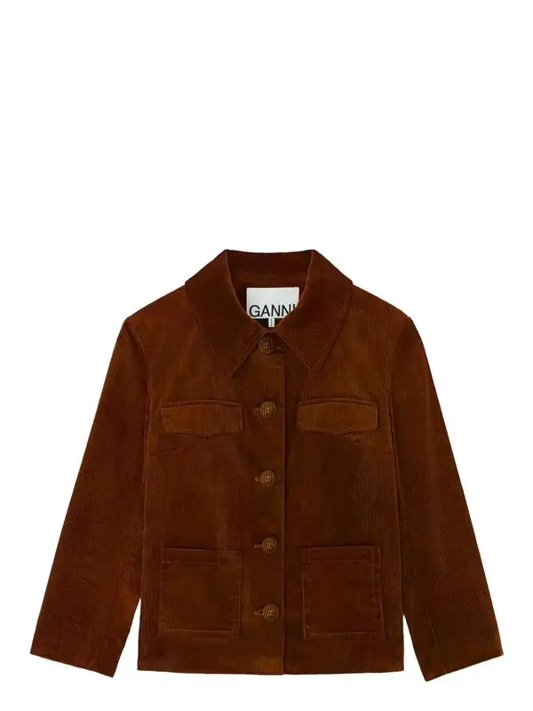 GANNI Corduroy Blazer - Brown