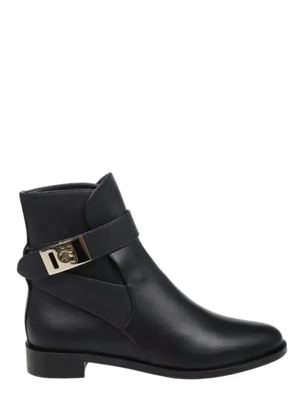 FERRAGAMO Hug Buckle Ankle Boots - Black