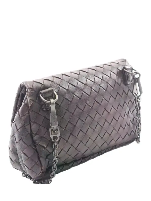 Bottega Veneta 2010s Intrecciato Chain Shoulder Bag - Brown