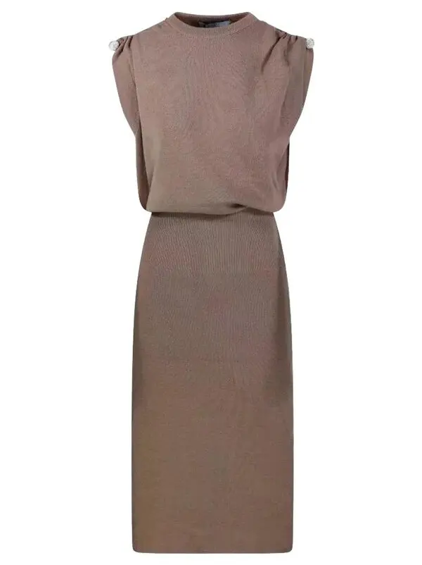 Giuseppe Di Morabito Sleeveless Knit Midi Dress - Neutrals