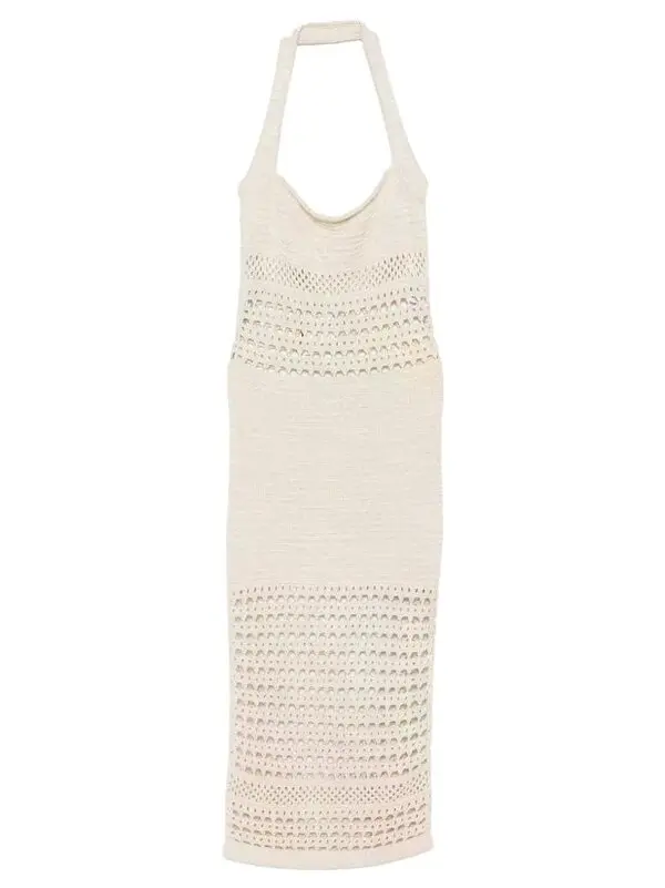 Retrofete Jaycee Crochet Halterneck Dress - Neutrals