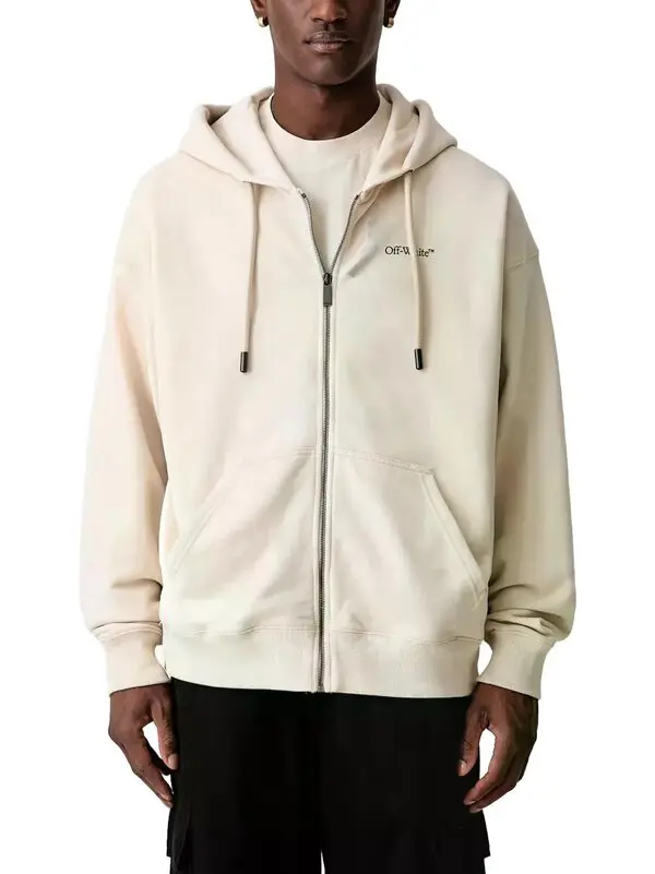Off-White Arrows Zip-up Hoodie - Neutrals