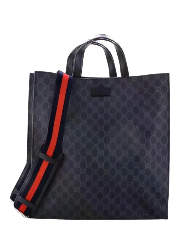 Gucci Gg Coated Canvas Tote - Black