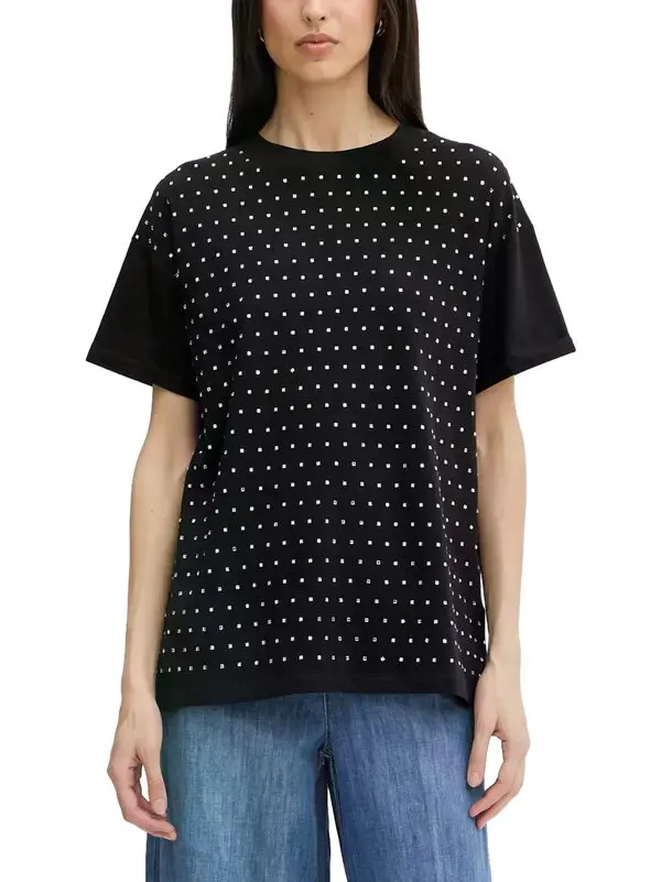 SILVIAN HEACH Rhinestone Embellished T-shirt - Black