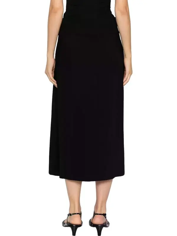 AGNES B. Flared Snap Skirt - Black