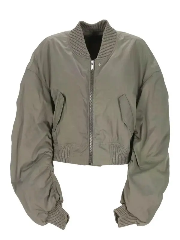 Rick Owens Ruched-sleeve Bomber Jacket - Grey