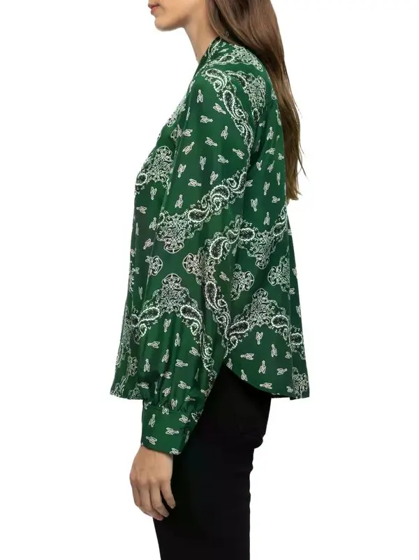 Zadig&Voltaire Twina Silk Long-sleeve Shirt - Green