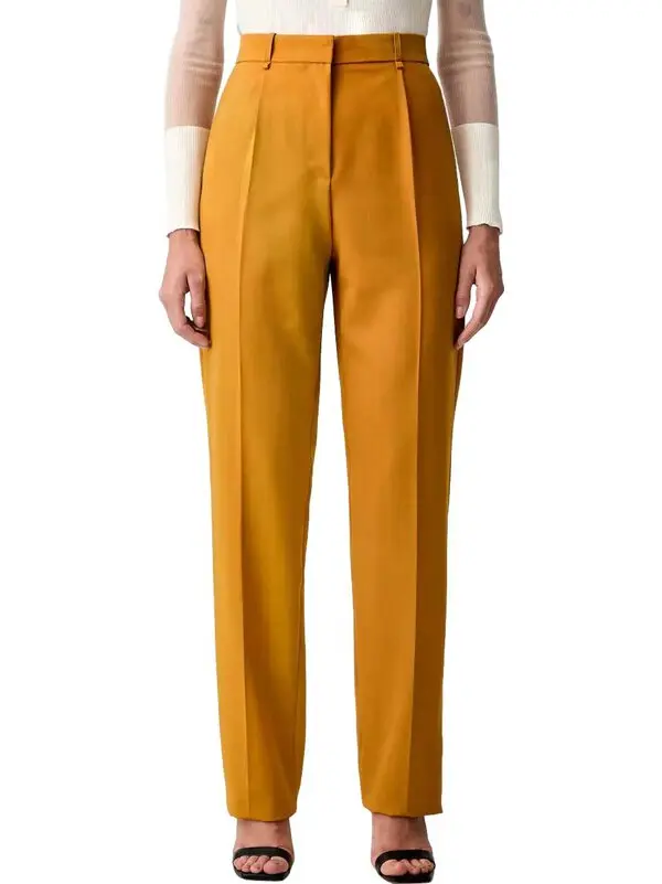 Elisabetta Franchi Gabardine Fabric Trousers - Yellow