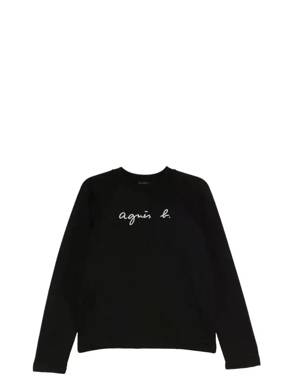 AGNES B. Logo Print Sweater - Black