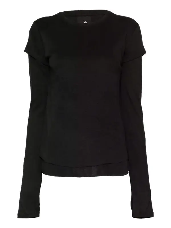 THOM KROM Layered Detail Long Sleeve T-shirt - Black