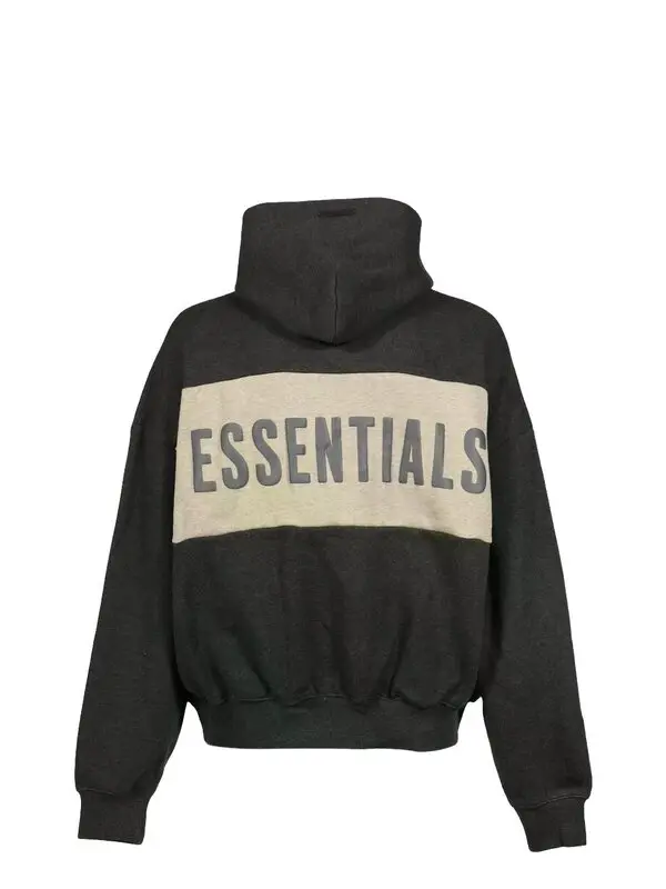 ESSENTIALS Cropped Panelled Hoodie - Grey