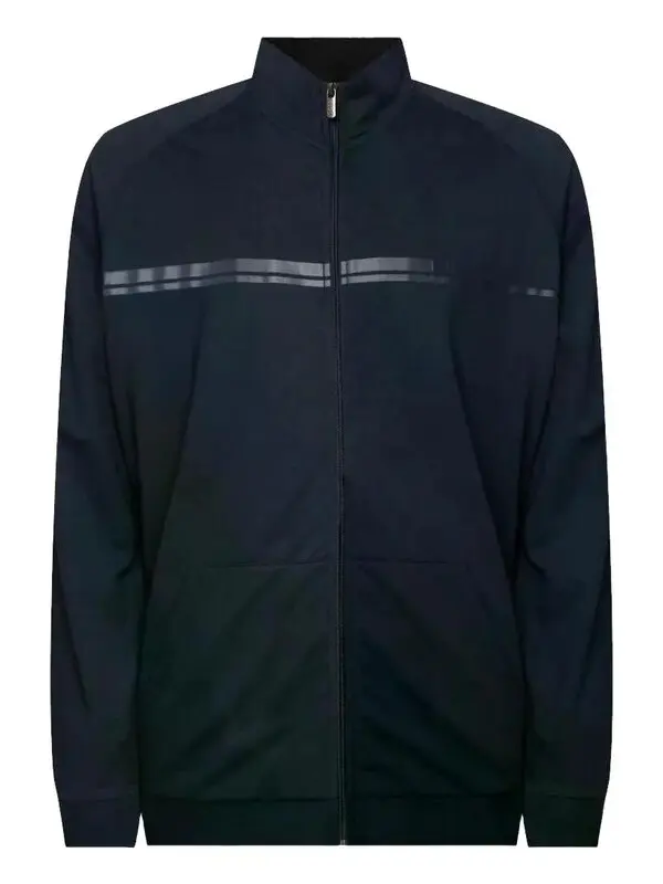 BOSS Authentic Logo-print Zip-up Sweater - Blue