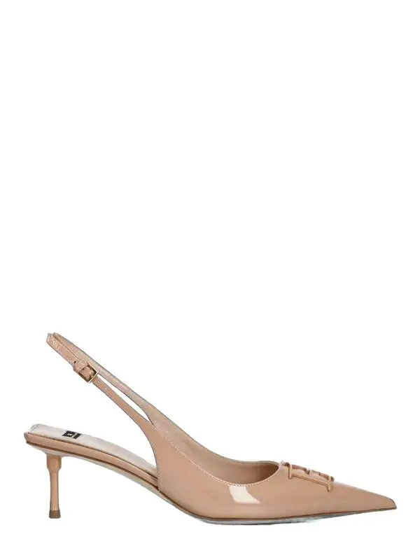 Elisabetta Franchi Logo-plaque Slingback Pumps - Neutrals