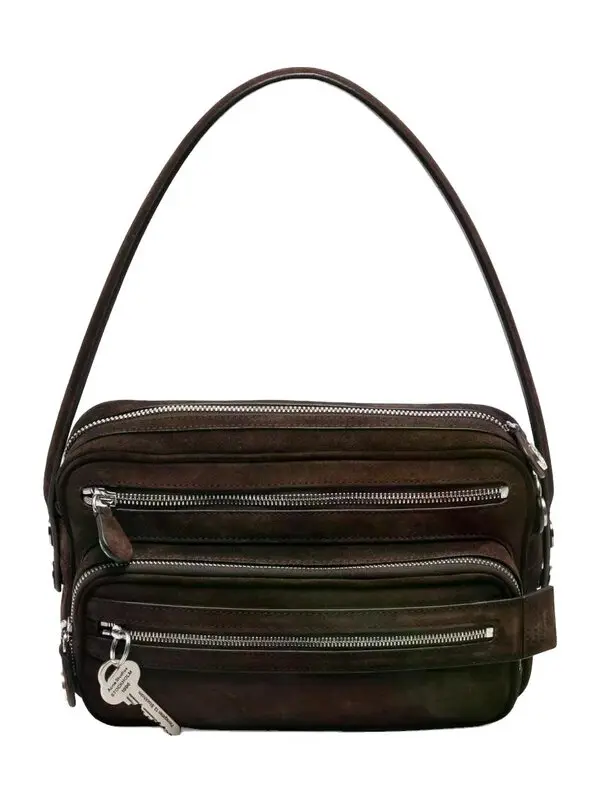 Acne Studios Multi-zip Suede Shoulder Bag - Brown