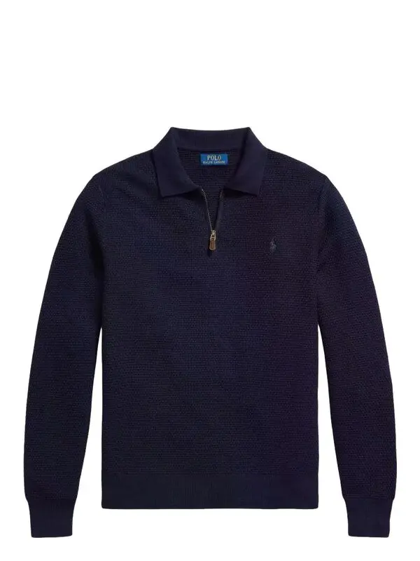 Polo Ralph Lauren Washable Wool Quarter-zip Jumper - Blue