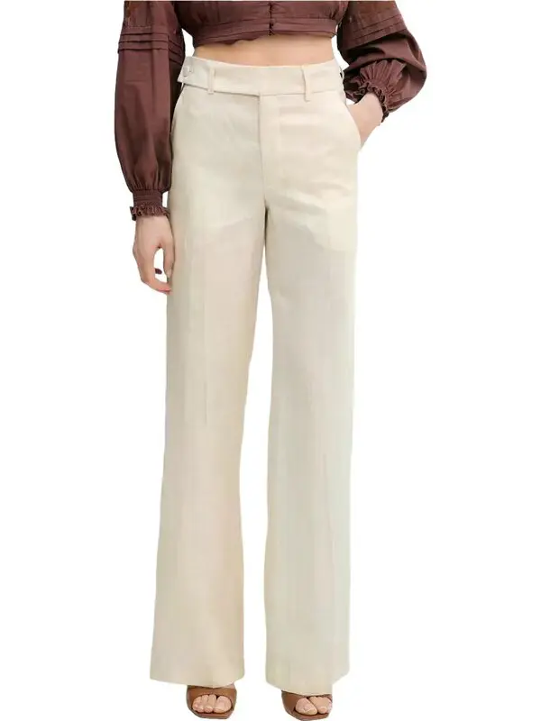 SILVIAN HEACH Pressed-crease Wide-leg Trousers - Neutrals