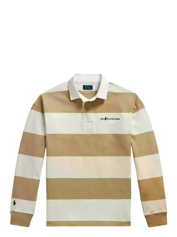 Polo Ralph Lauren Relaxed Fit Striped Jersey Rugby Shirt - Neutrals