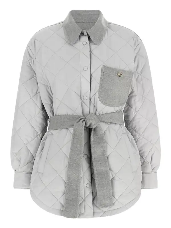 Fabiana Filippi Quilted Belted Jacket - Grey