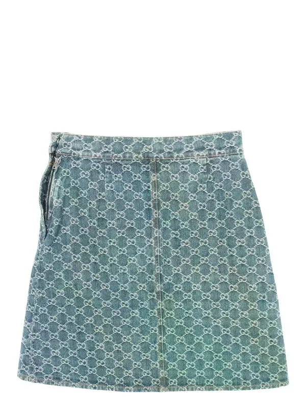 Gucci Gg Jacquard Mini Skirt - Blue