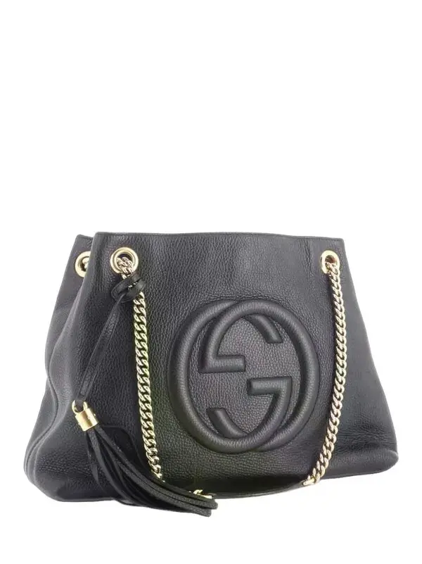 Gucci Soho Chain Strap Leather Shoulder Bag - Black