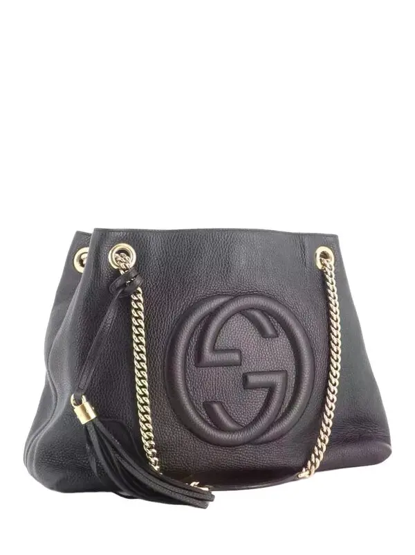 Gucci Soho Chain Strap Leather Shoulder Bag - Black