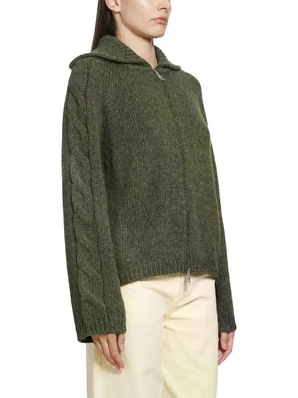 Moncler Cable-knit Zip-up Cardigan - Green