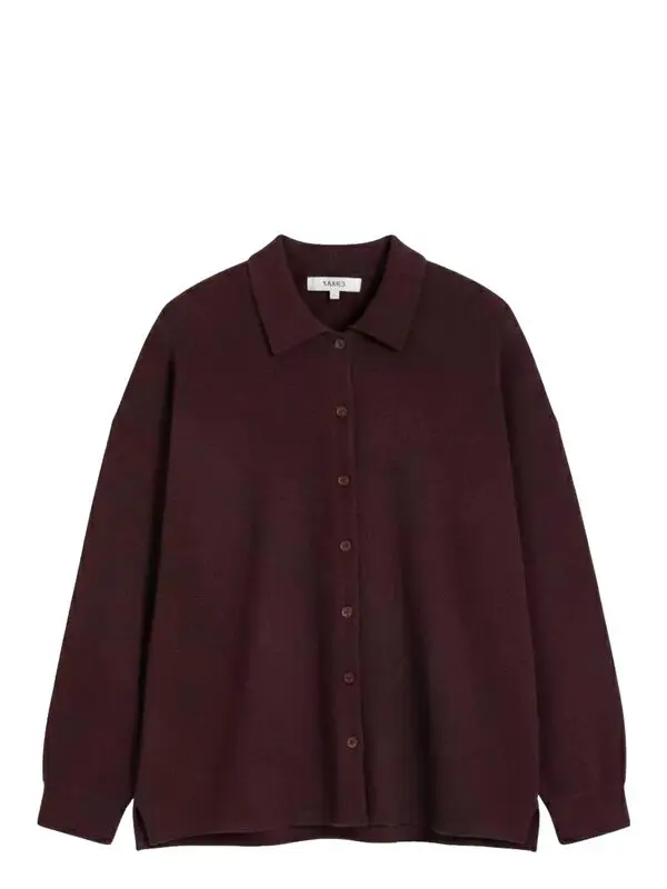 Chinti & Parker Fine Knit Collared Cardigan - Purple