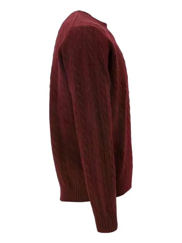 Eleventy Cable-knit Crew Neck Sweater - Red