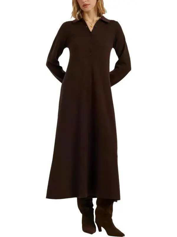 Chinti & Parker A-line Maxi Polo Dress - Brown