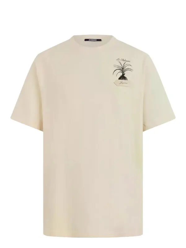 Jacquemus Logo-print Cotton T-shirt - Neutrals
