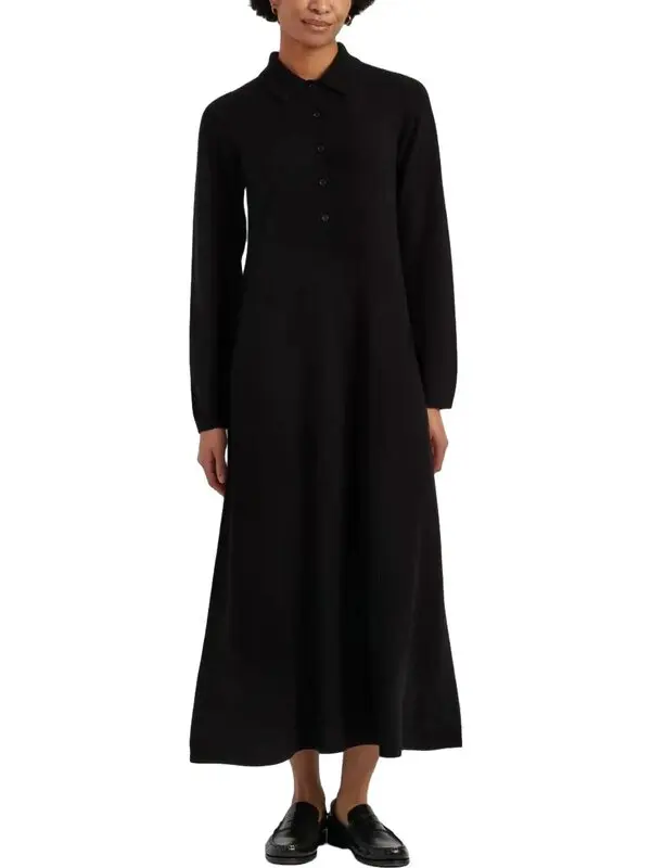 Chinti & Parker A-line Maxi Polo-neck Dress - Black