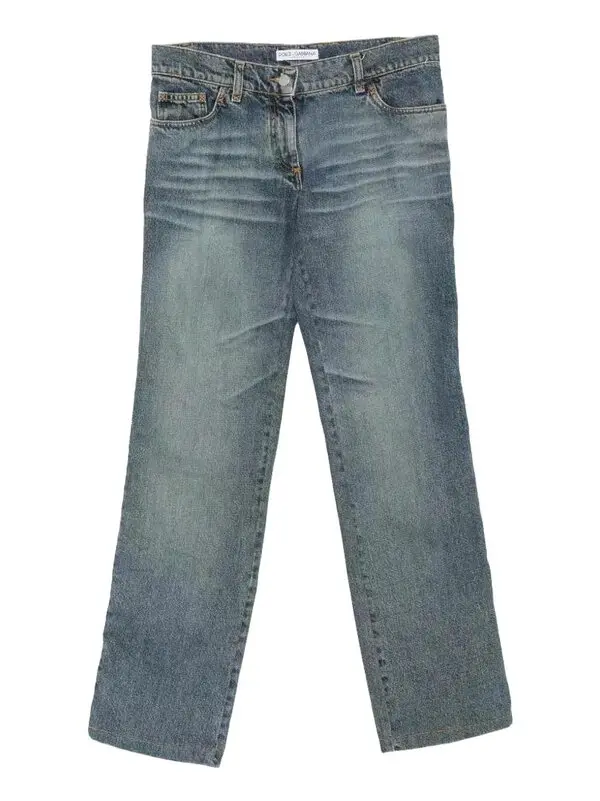 Dolce & Gabbana Cotton Denim Jeans With Side Stripe Detail - Blue
