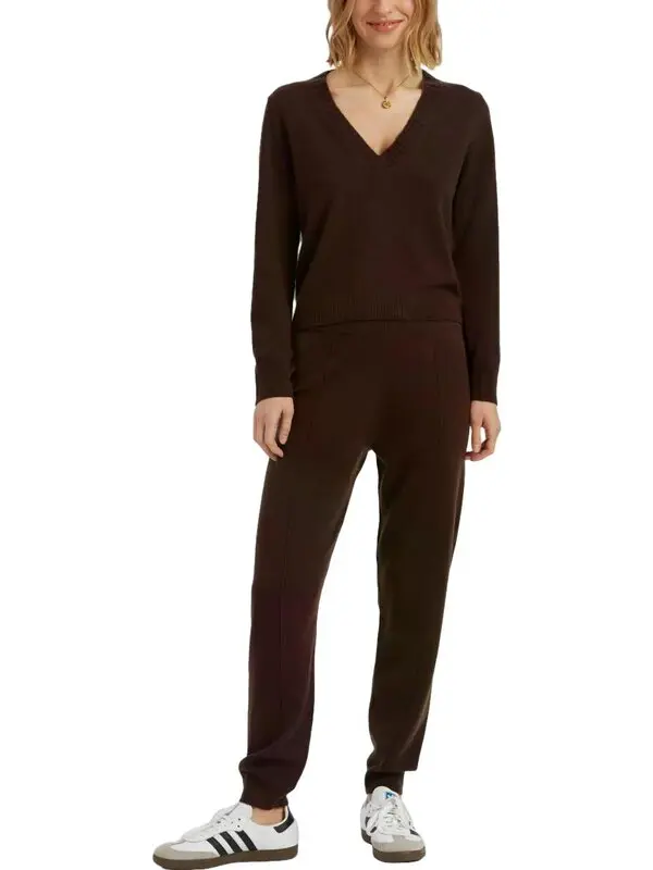 Chinti & Parker Seam Detail Cuffed Track Pants - Brown