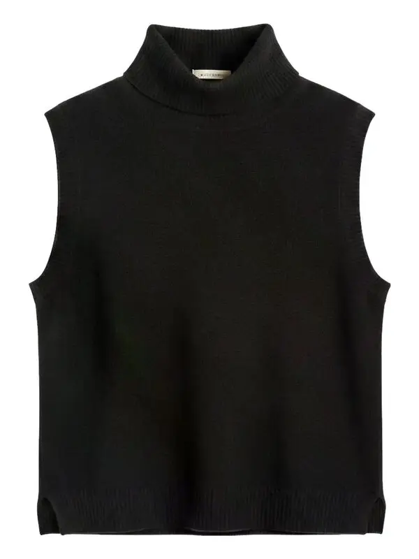 Chinti & Parker High-neck Knitted Sleeveless Top - Black