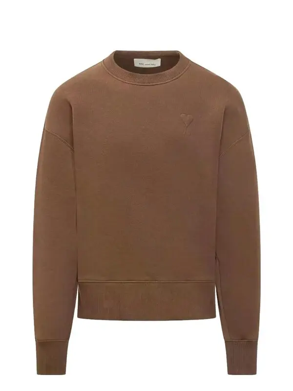 AMI Paris De Coeur Sweatshirt - Brown